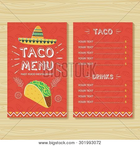 Red Taco Menu Vector & Photo (Free Trial) | Bigstock