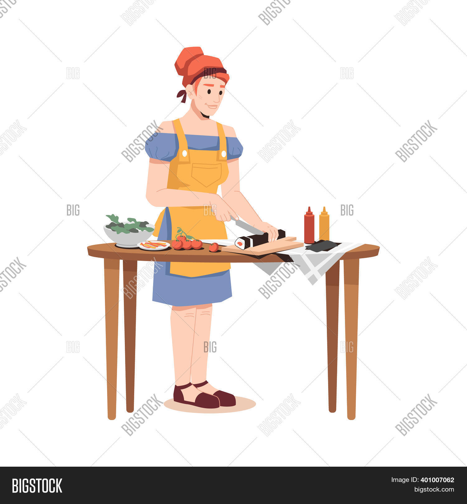 Woman Apron Preparing Image & Photo (Free Trial) | Bigstock