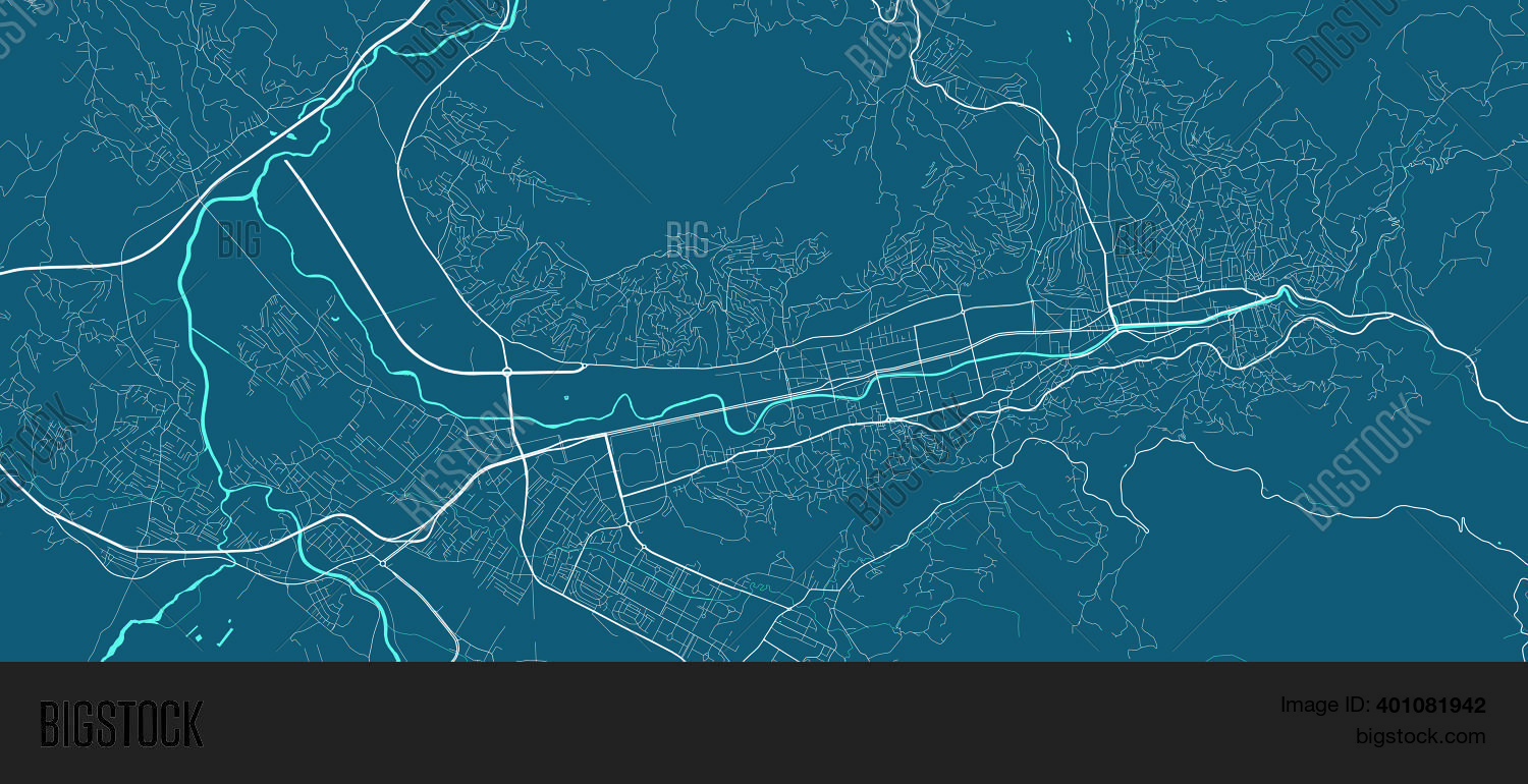 Detailed Map Sarajevo Vector & Photo (Free Trial) | Bigstock