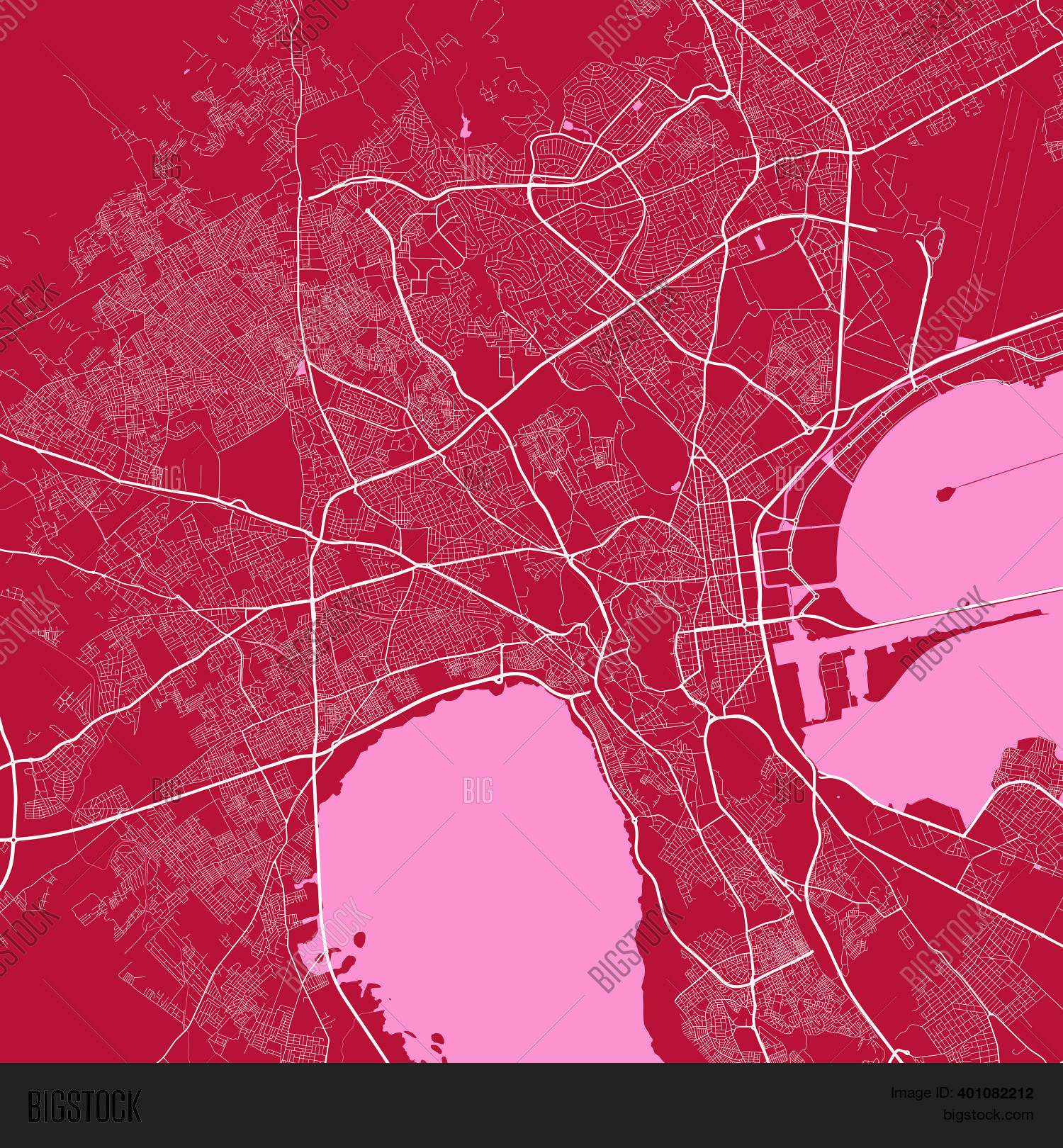 Detailed Map Tunis Vector & Photo (Free Trial) | Bigstock