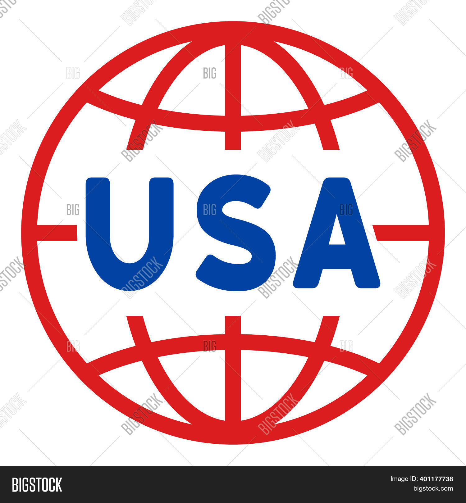 Usa World Icon Blue Image & Photo (Free Trial) | Bigstock