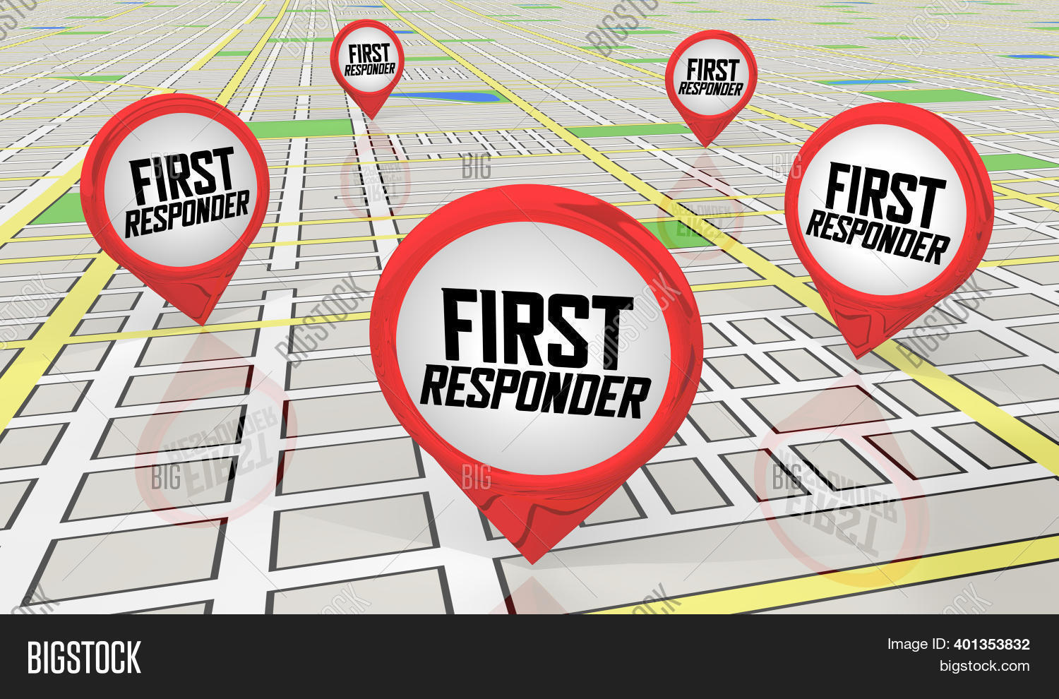 First Responders Map Image & Photo (Free Trial) | Bigstock