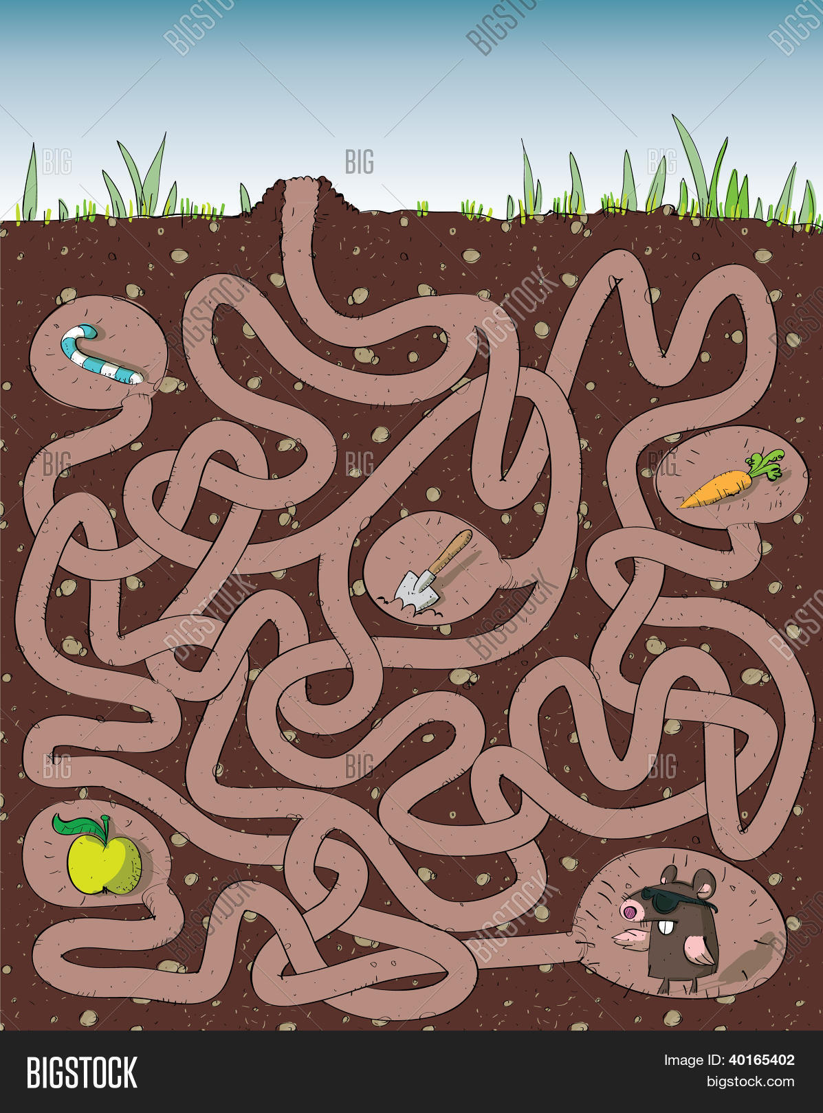 Mole Maze Game Vector & Photo (Free Trial) | Bigstock