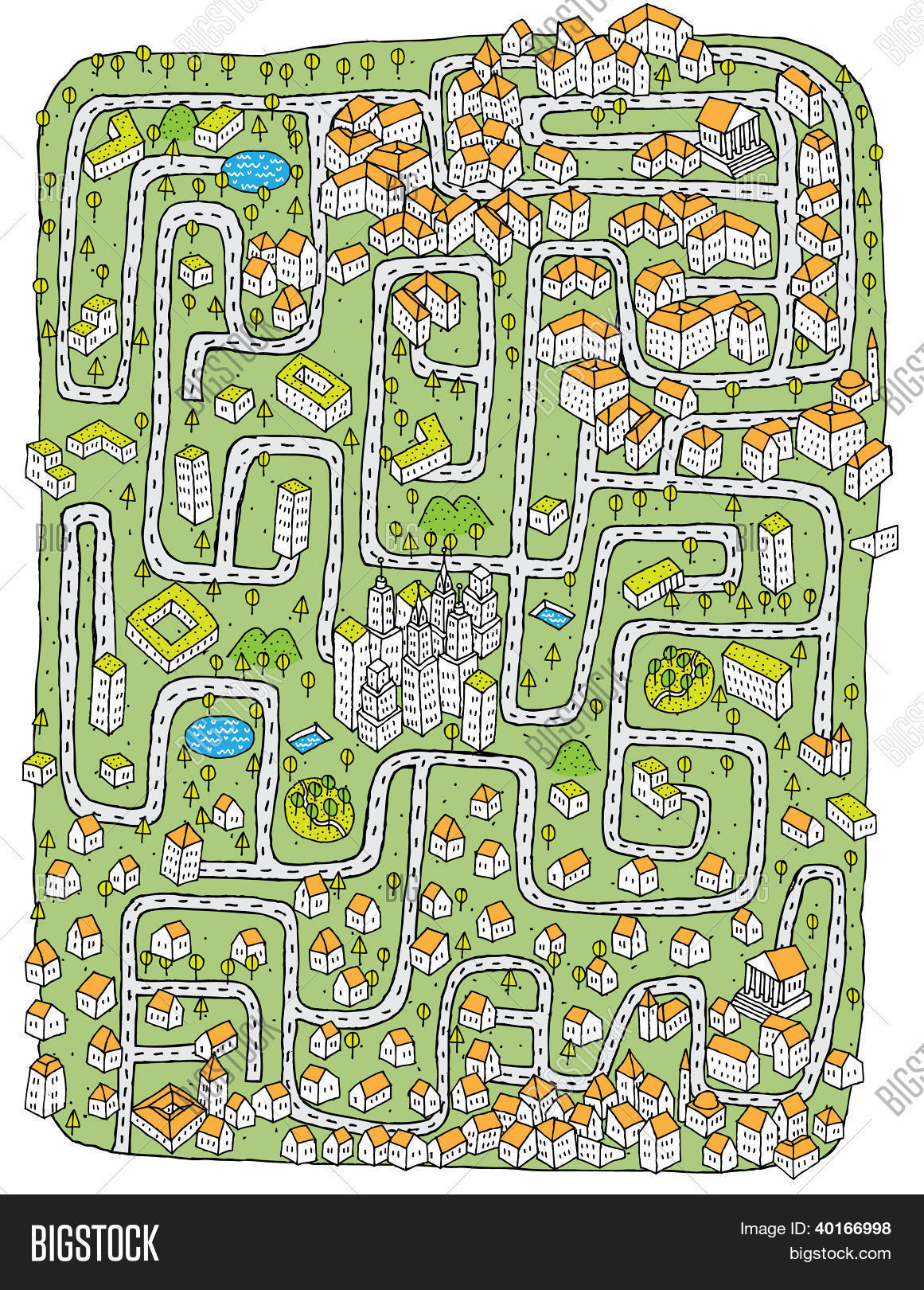 Urban Landscape Maze Vector & Photo (Free Trial) | Bigstock