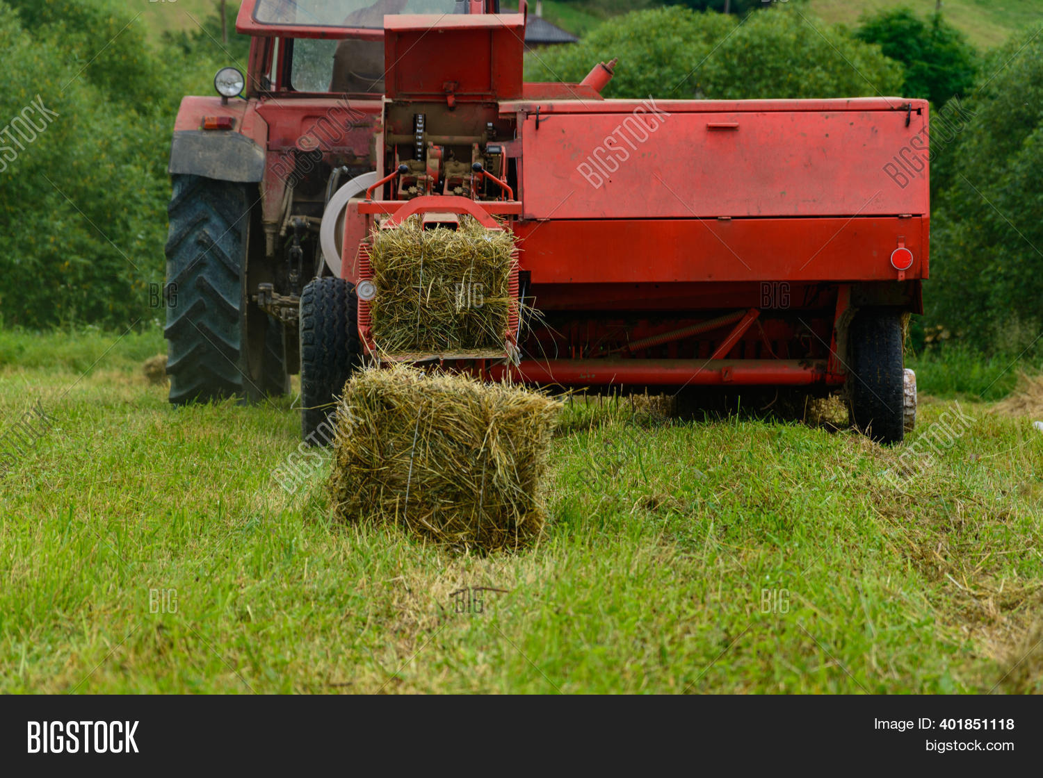 Old Red Tractor Field Image & Photo (Free Trial) | Bigstock