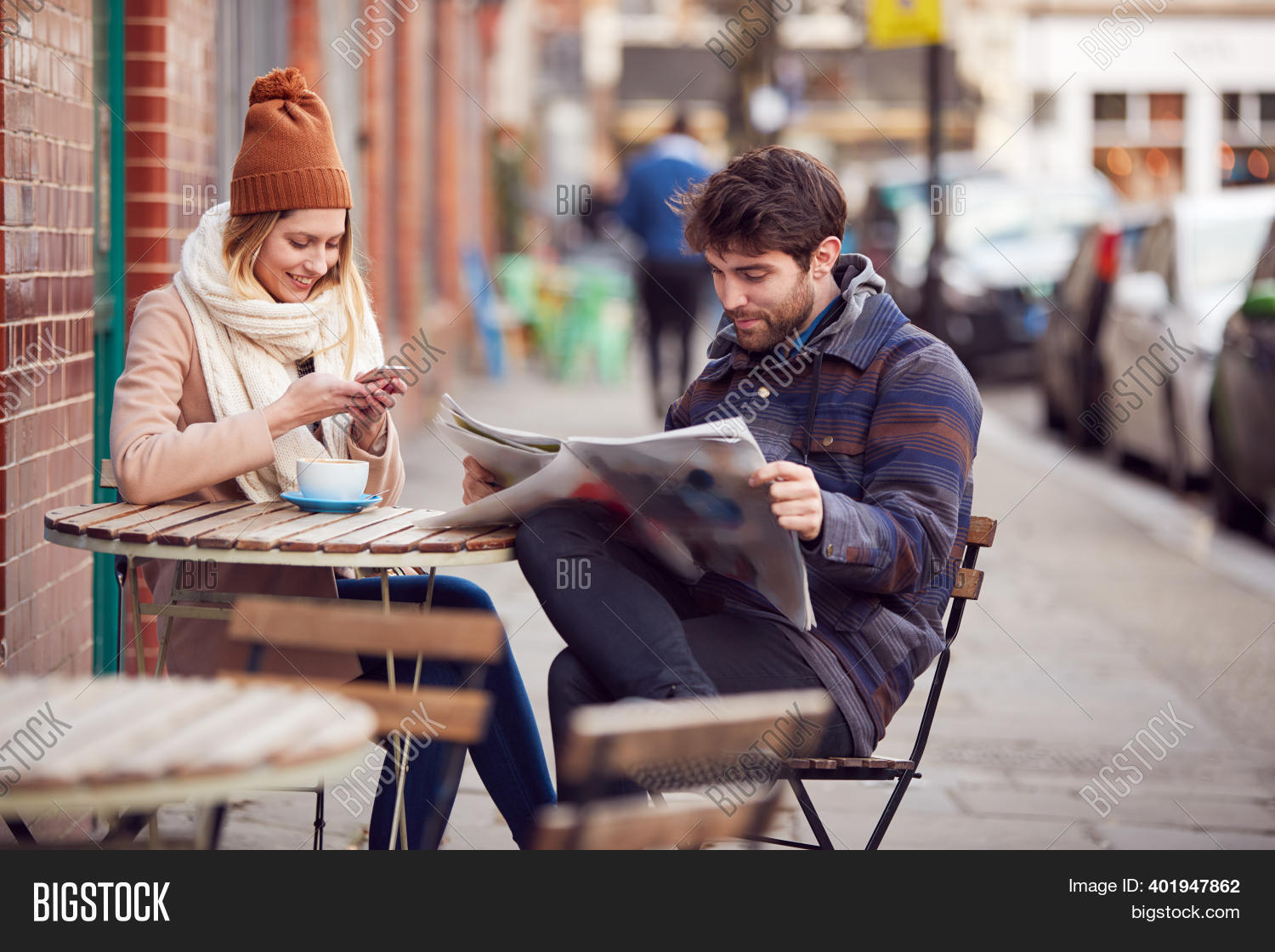 Coffee Shop Couple Couple On Date Sitting Image & Photo (Free Trial)