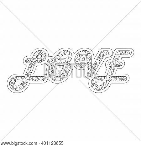 Word Love Coloring Vector & Photo (Free Trial) | Bigstock