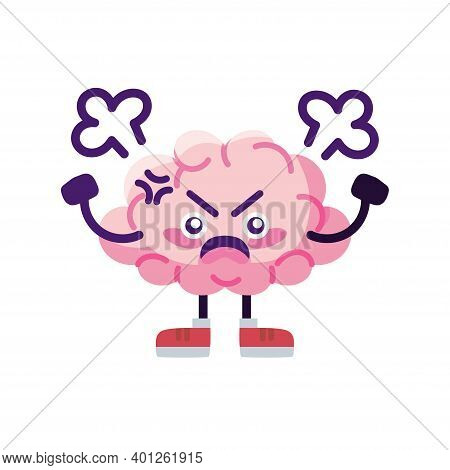 Isolated Angry Brain Vector & Photo (Free Trial) | Bigstock