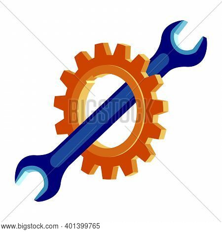 Gear Spanner Icon. 3d Vector & Photo (Free Trial) | Bigstock