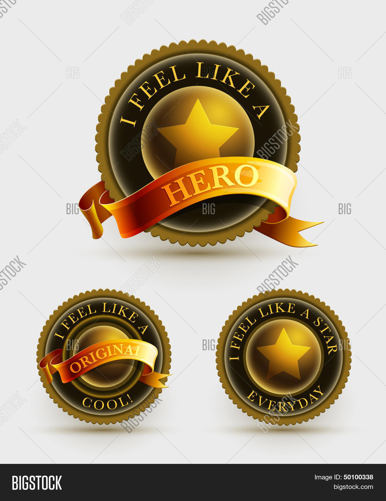Gold Black Badge Set Vector & Photo (Free Trial) | Bigstock