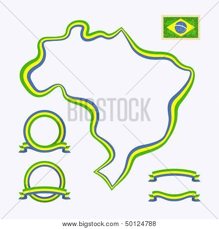 Outline Map Brazil. Vector & Photo (Free Trial) | Bigstock