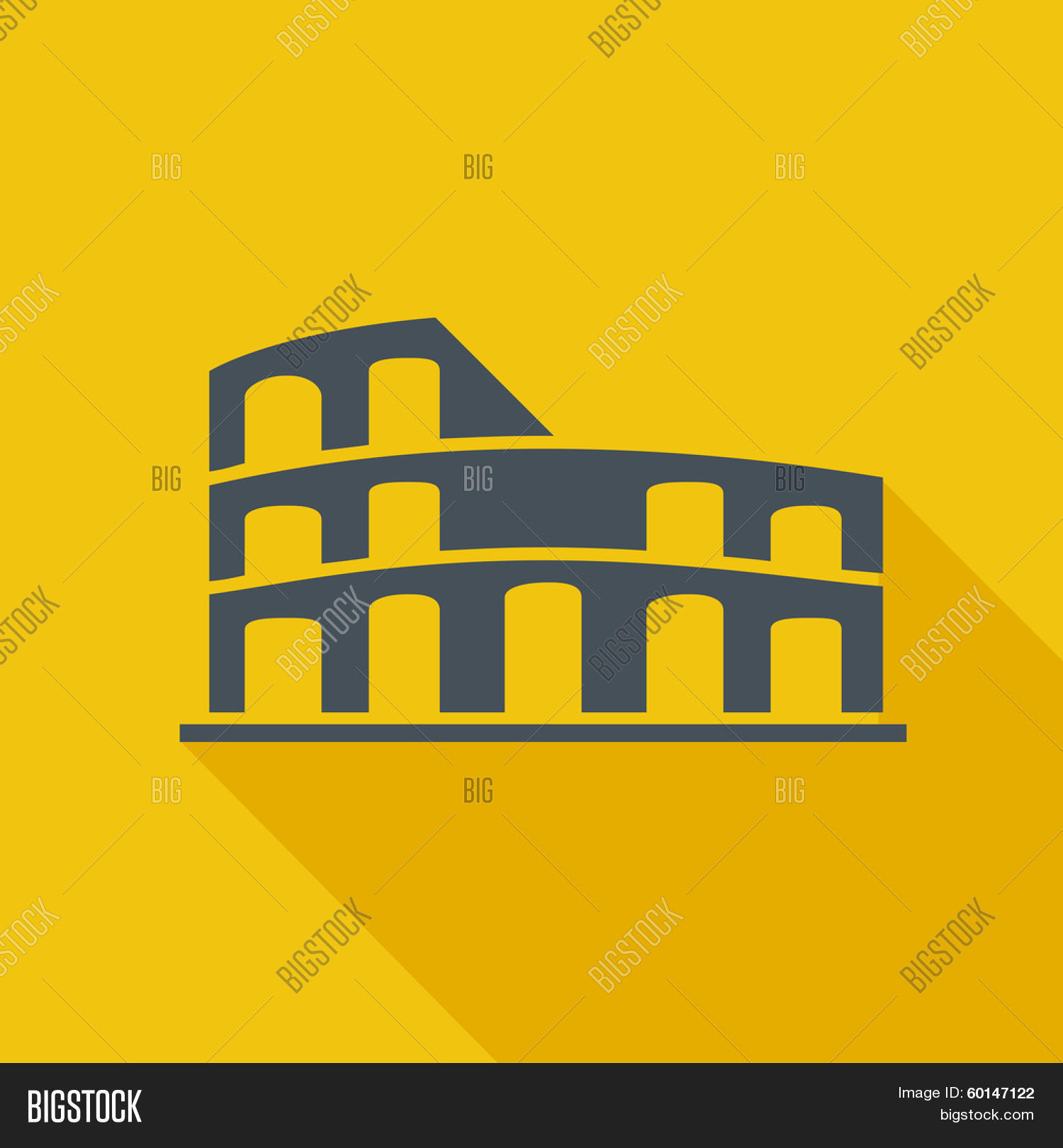Colosseum Flat Icon. Vector & Photo (Free Trial) | Bigstock