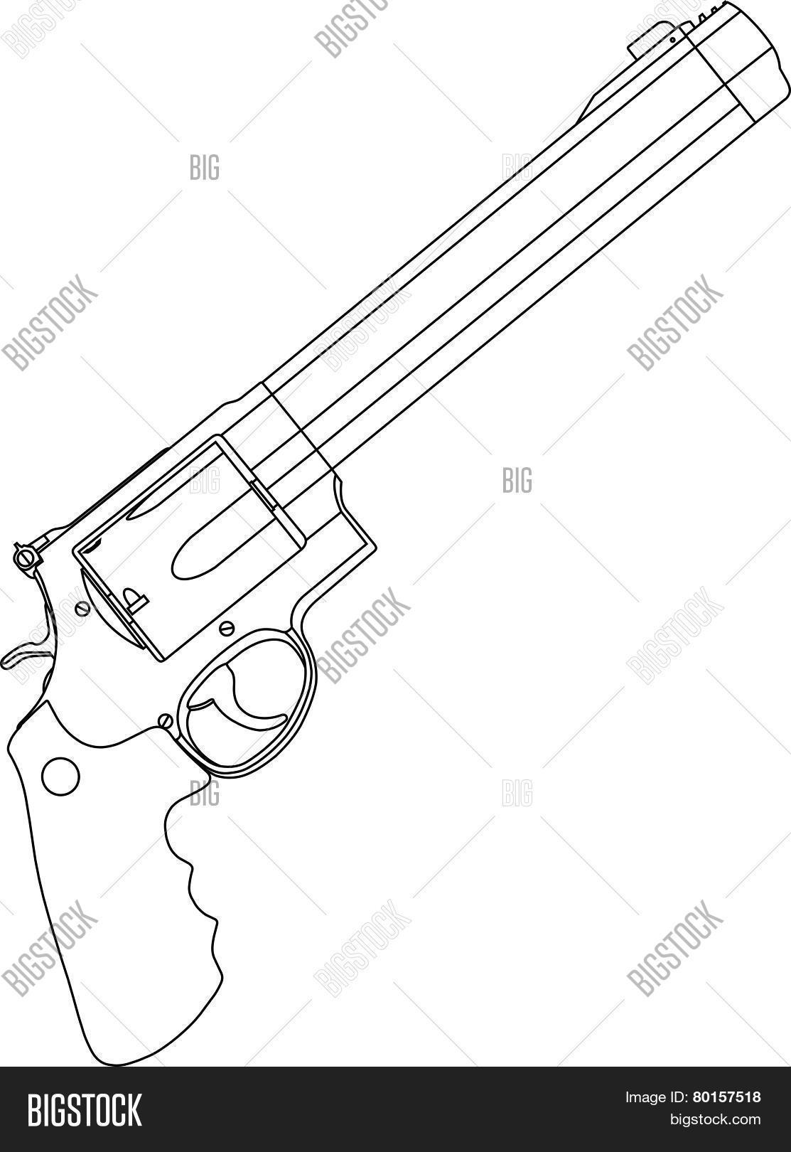 Drawing Revolver Vector & Photo (Free Trial) | Bigstock