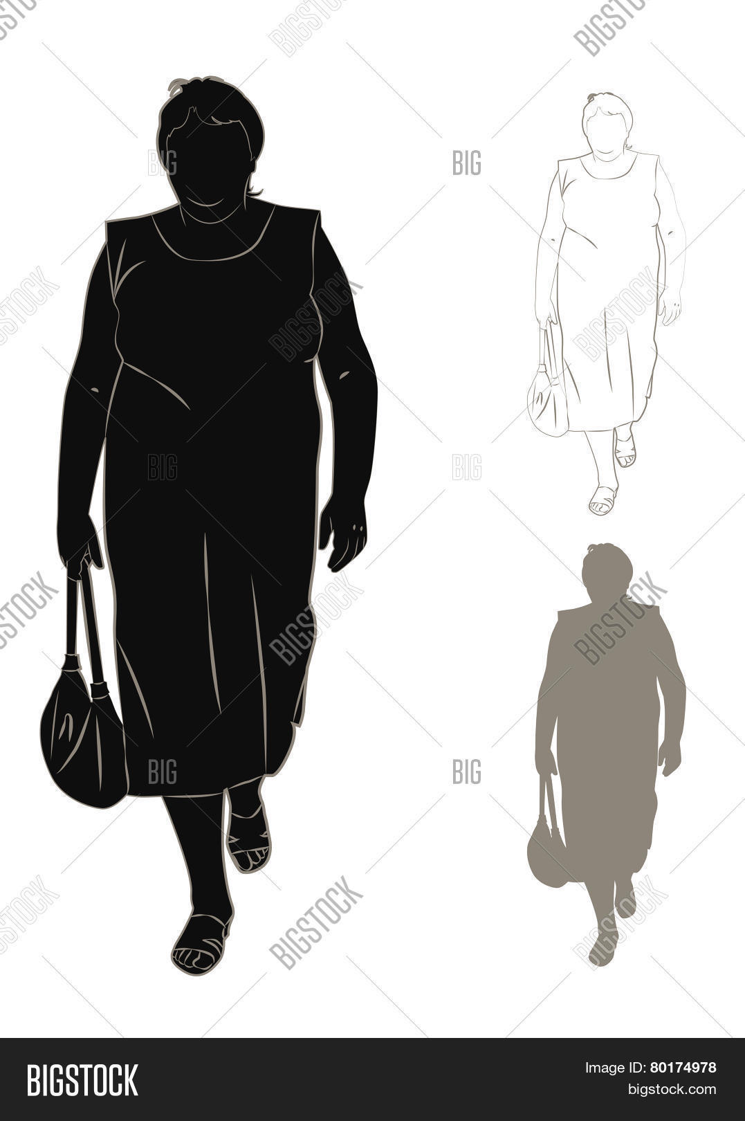Silhouette Fat Woman Vector & Photo (Free Trial) | Bigstock
