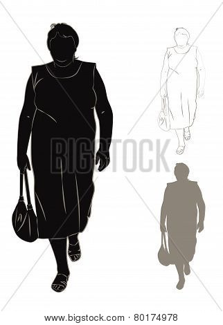 Silhouette Fat Woman Vector & Photo (Free Trial) | Bigstock