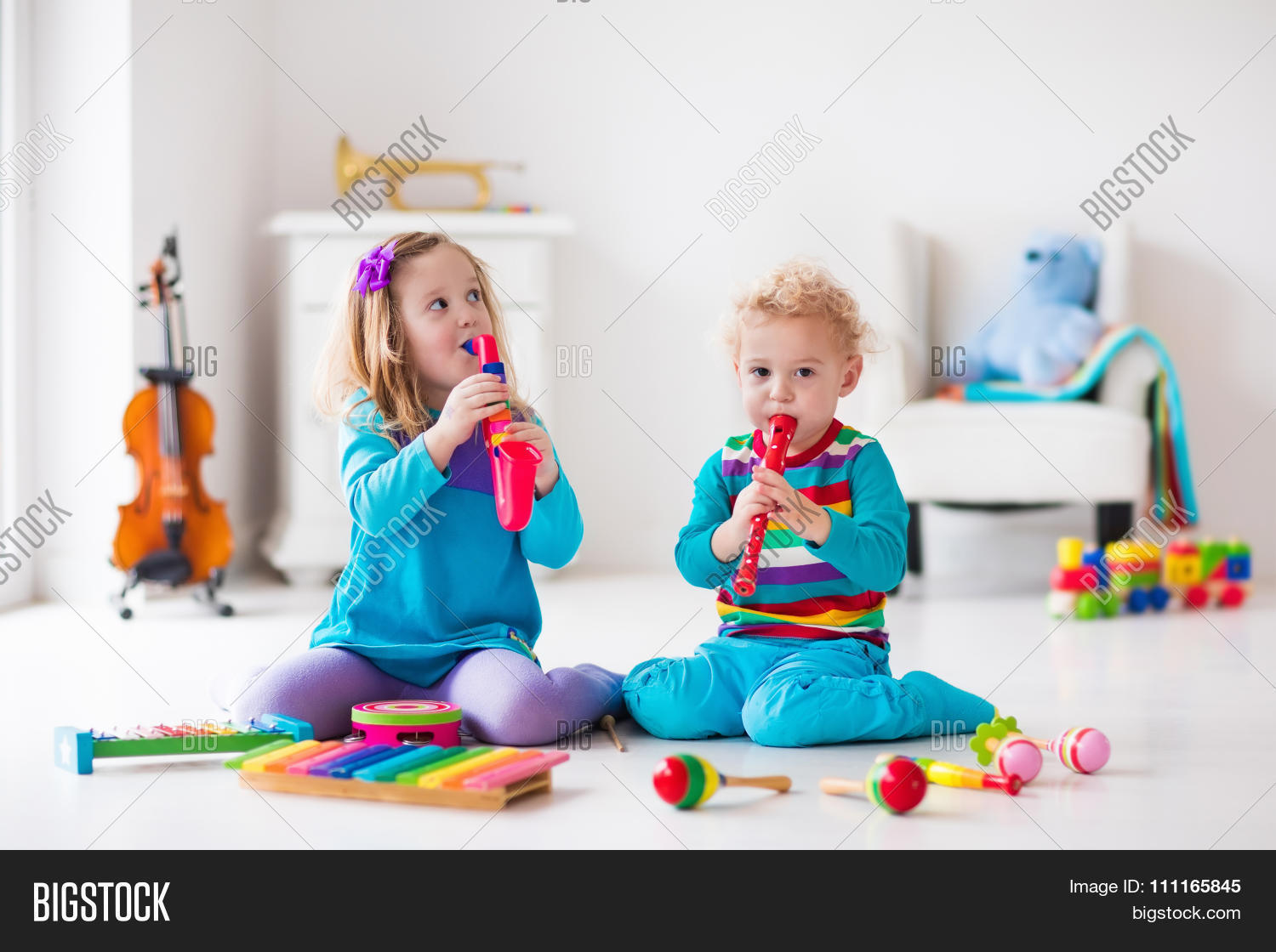 Boy Girl Playing Flute Image & Photo (Free Trial) | Bigstock