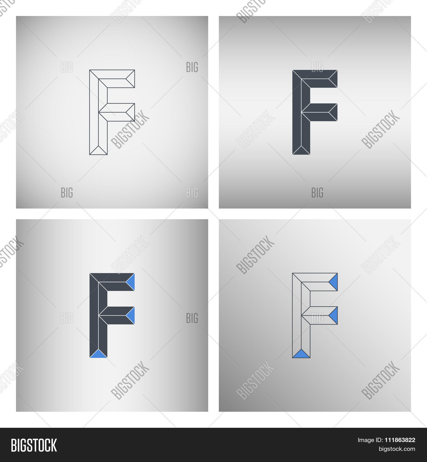 Set Letter F Logo Vector & Photo (Free Trial) | Bigstock