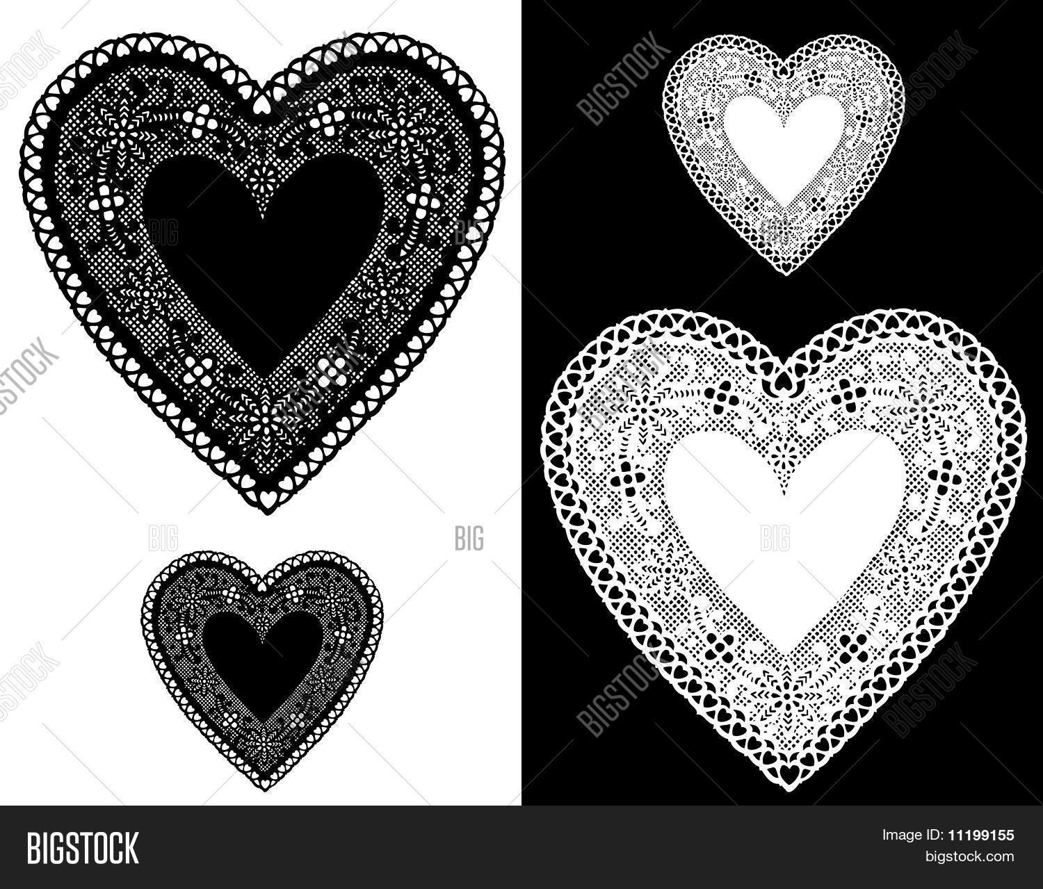 Lace Heart Doilies Vector & Photo (Free Trial) | Bigstock