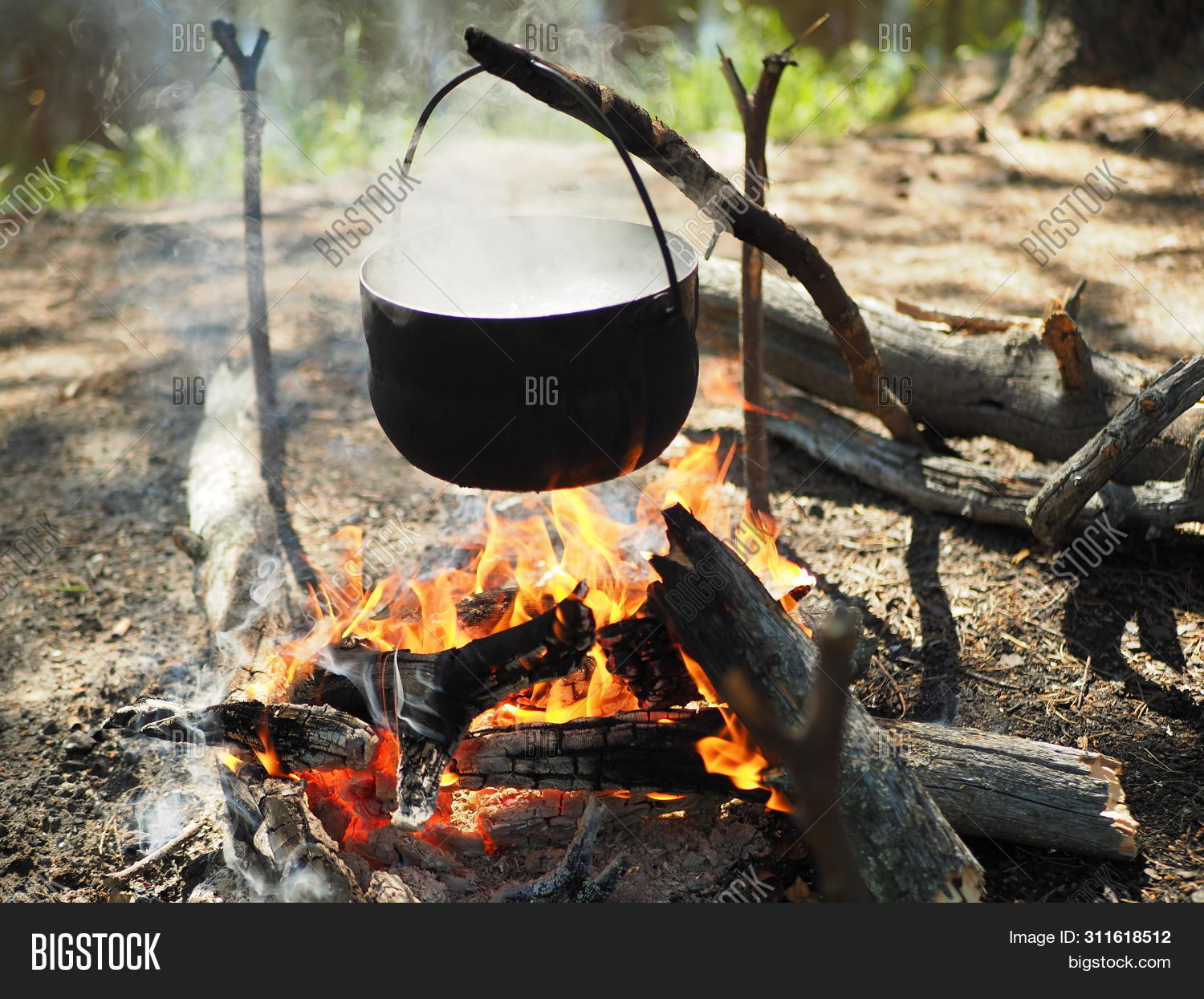 Cooking On Campfire Image & Photo (Free Trial) | Bigstock