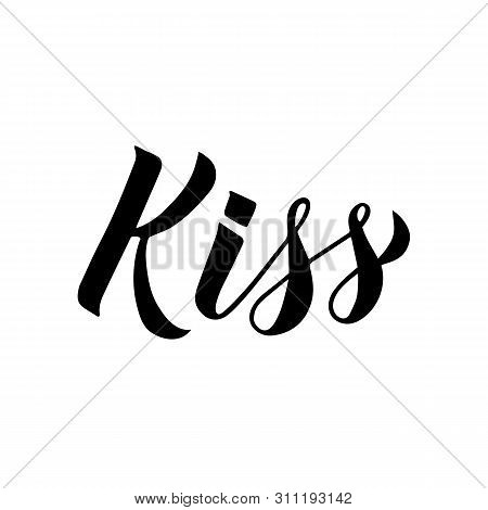 Kiss Calligraphy Hand Vector & Photo (Free Trial) | Bigstock