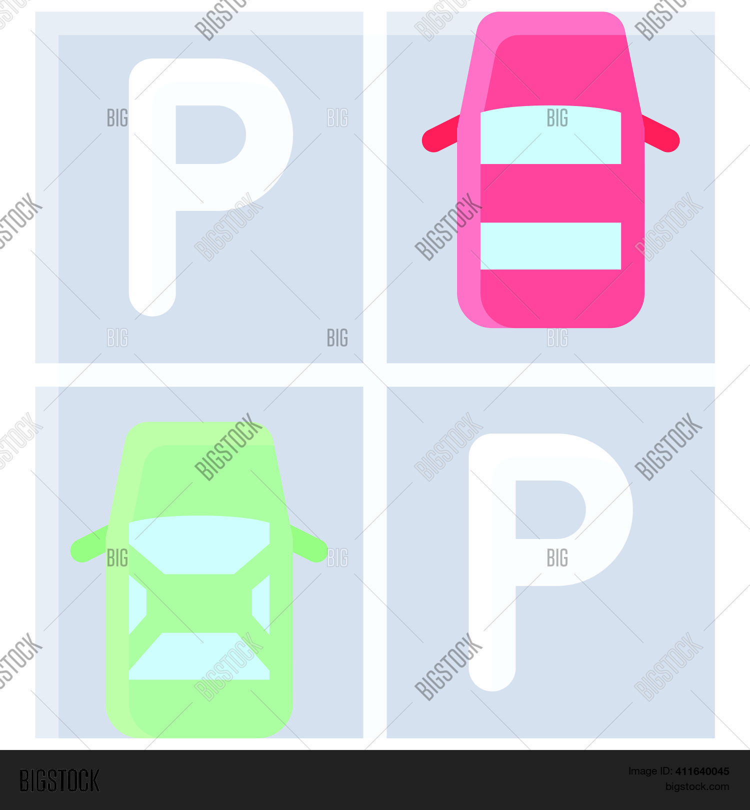 Parking Two Cars Icon Vector & Photo (Free Trial) | Bigstock