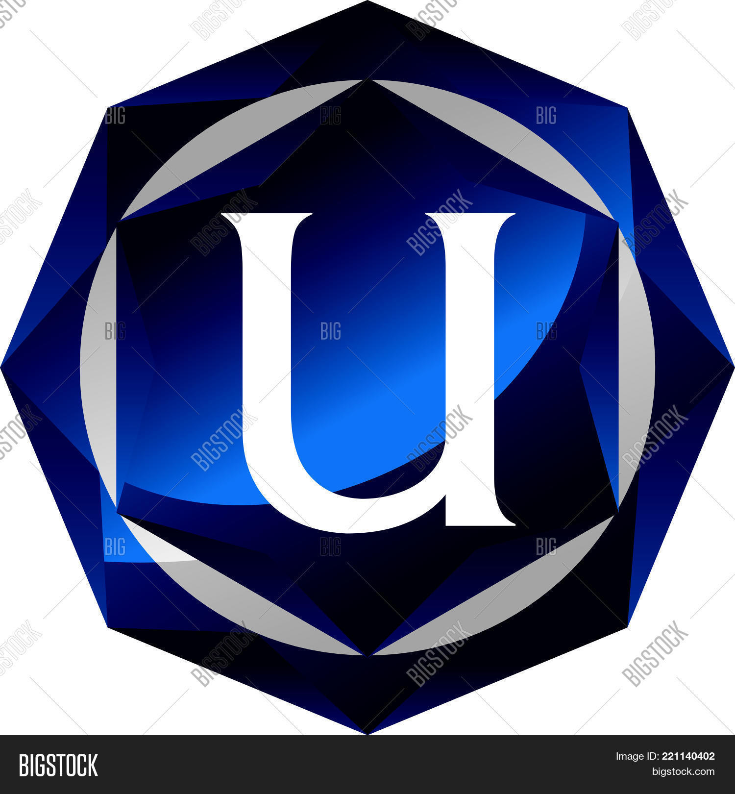 Alphabet U In Diamond