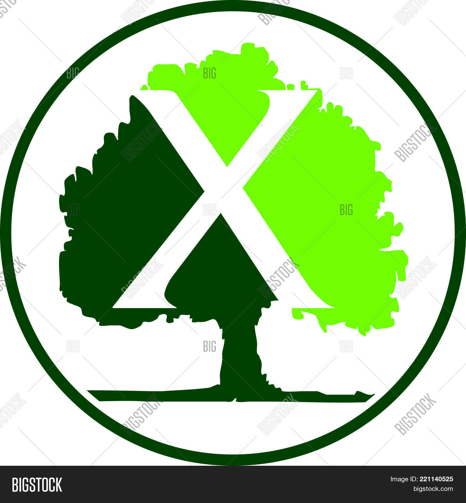 Oak Tree Letter X Vector & Photo (Free Trial) | Bigstock