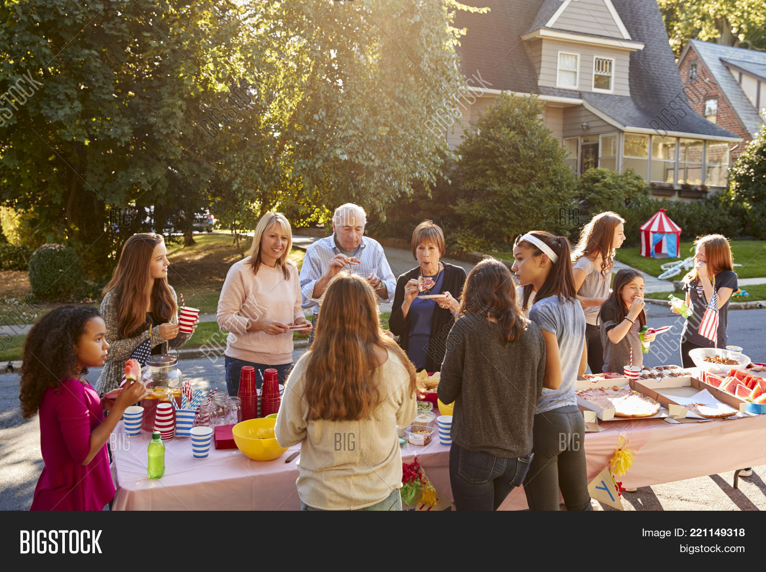 Neighbours Talk Eat Image & Photo (Free Trial) | Bigstock