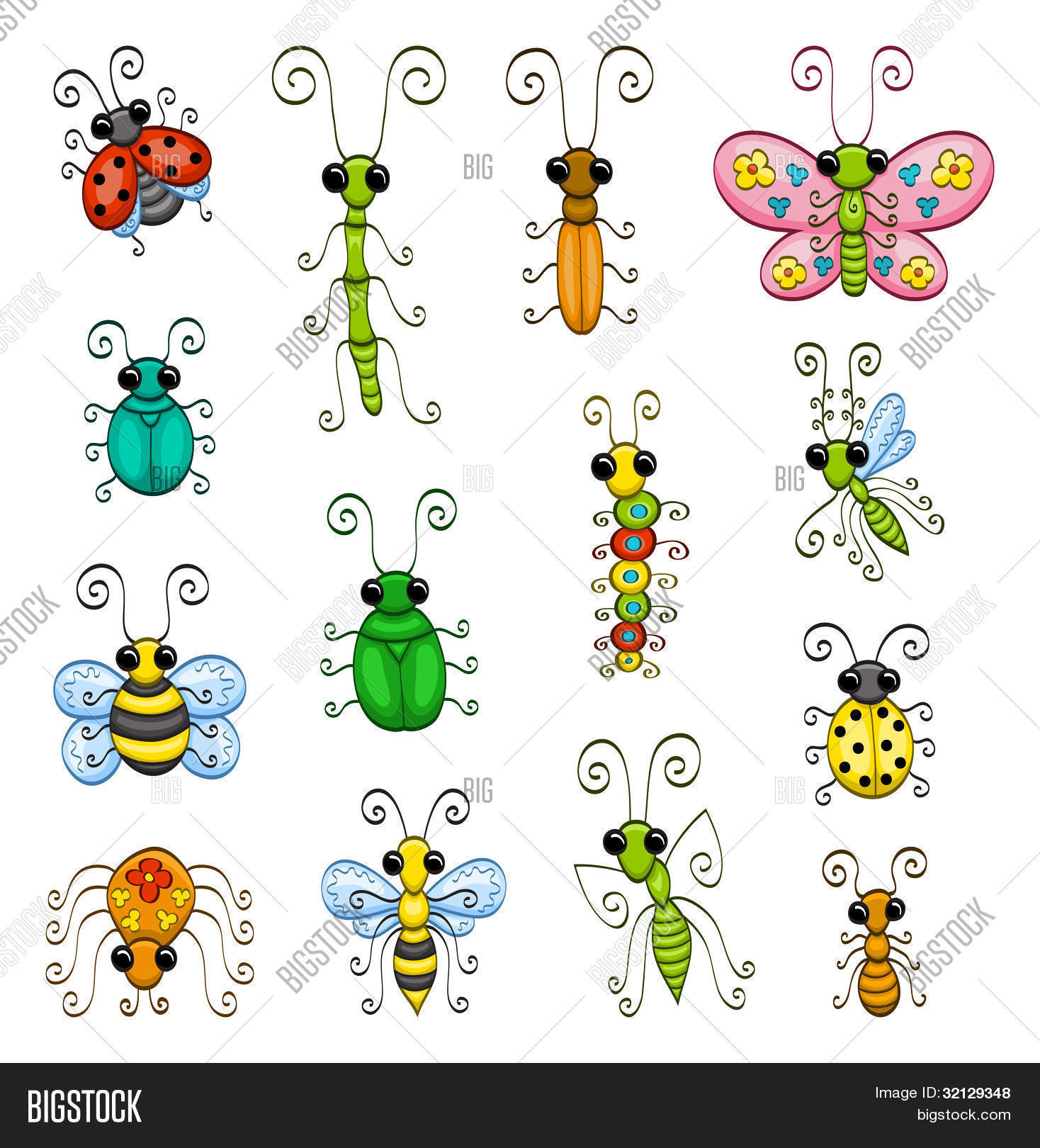 Cartoon Insects Vector & Photo (Free Trial) | Bigstock