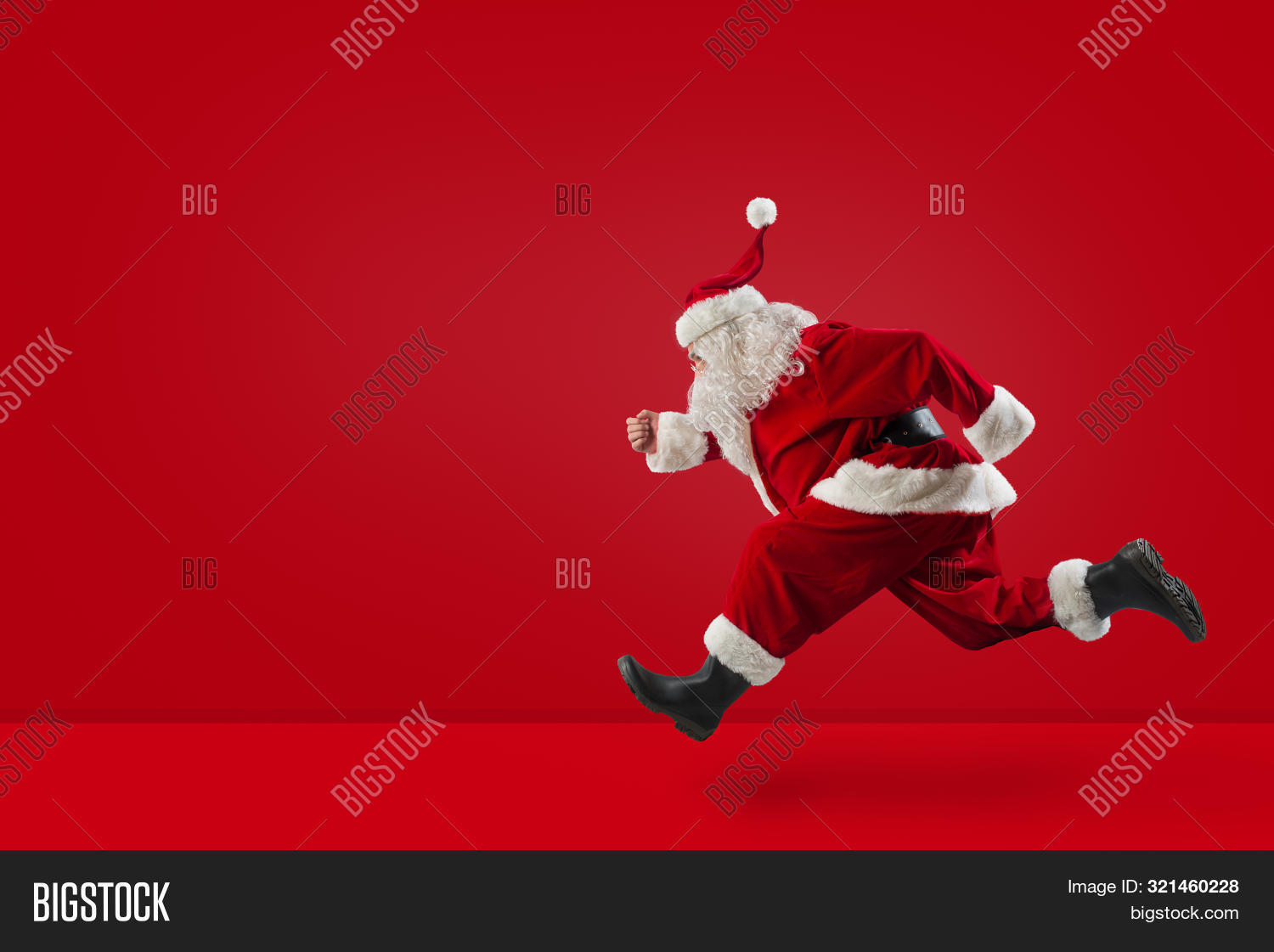 Santa Claus Runs Fast Image & Photo (Free Trial) | Bigstock