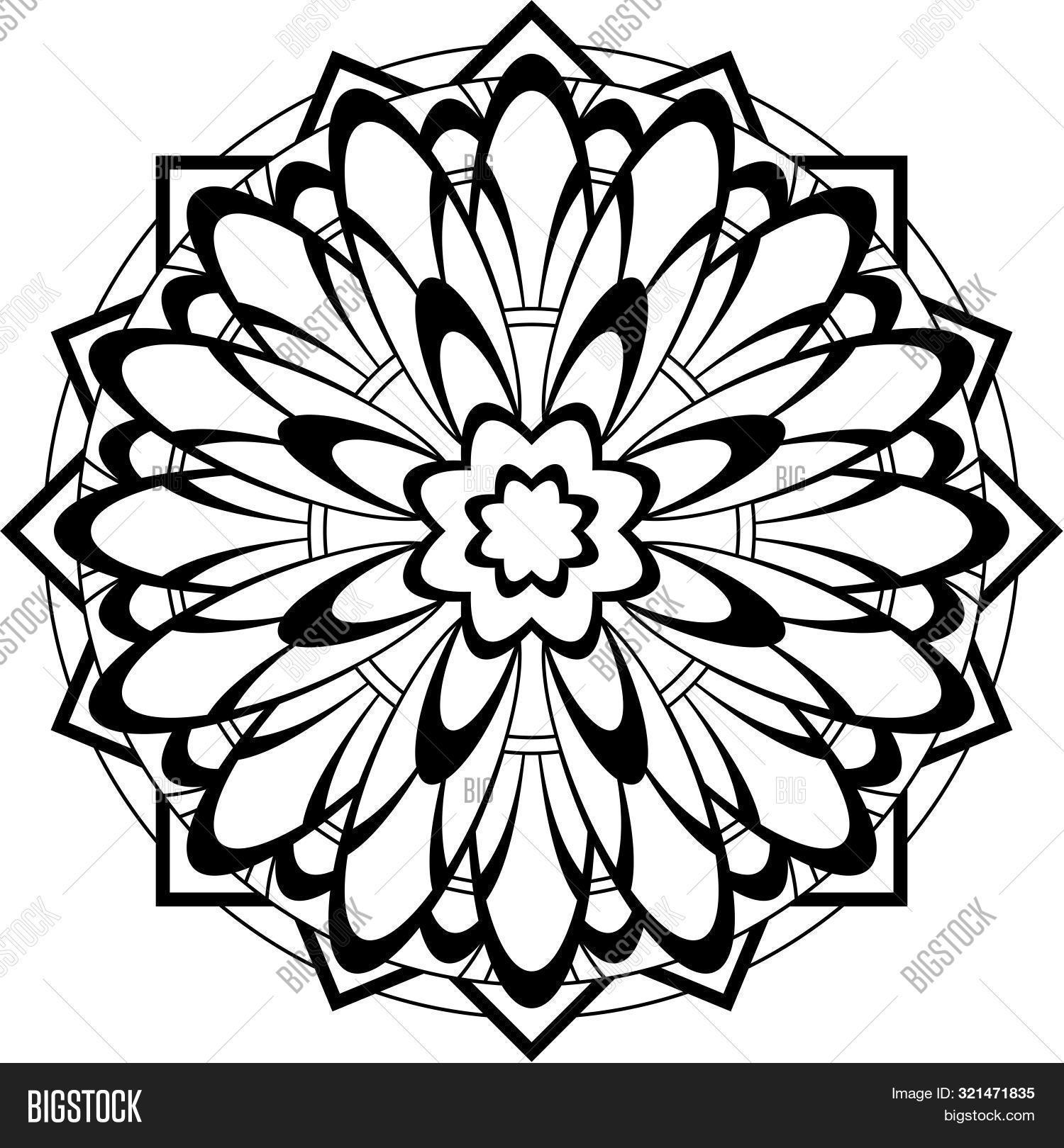 Coloring Mandala Vector & Photo (Free Trial) | Bigstock