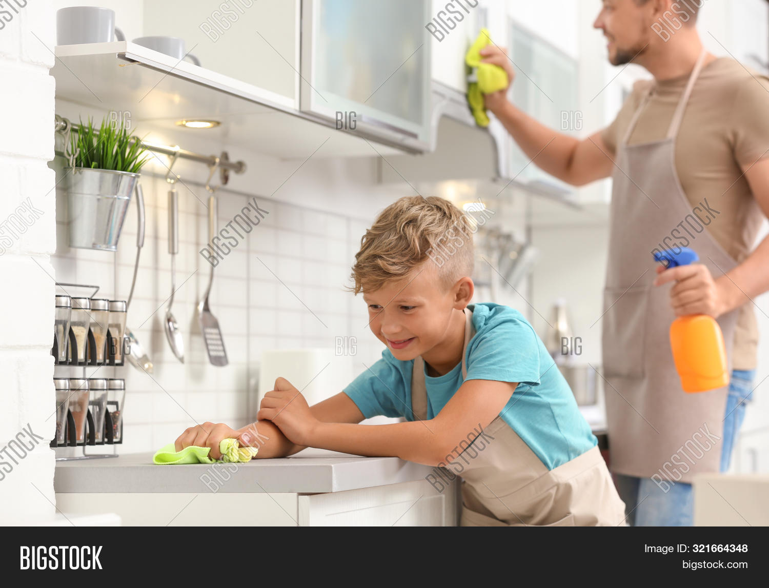 Dad Son Cleaning Image & Photo (Free Trial) | Bigstock