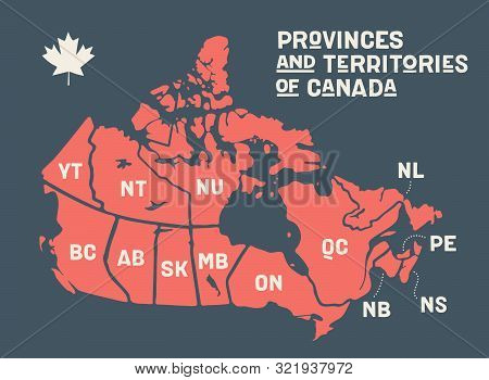 Map Canada. Poster Vector & Photo (Free Trial) | Bigstock