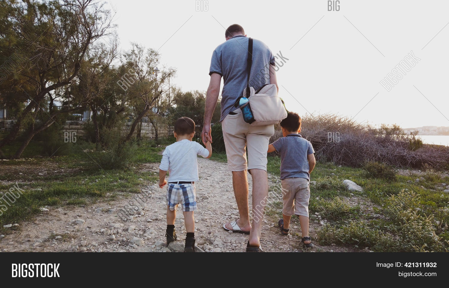 Back View Father Two Image & Photo (Free Trial) | Bigstock