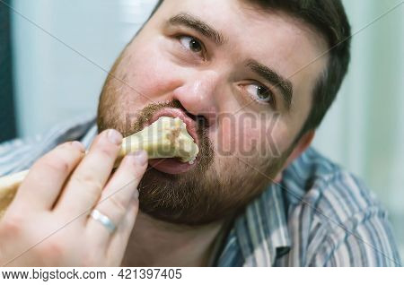 Man Nibbles Meat Bone Image & Photo (Free Trial) | Bigstock