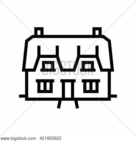 Cottage House Line Vector & Photo (Free Trial) | Bigstock