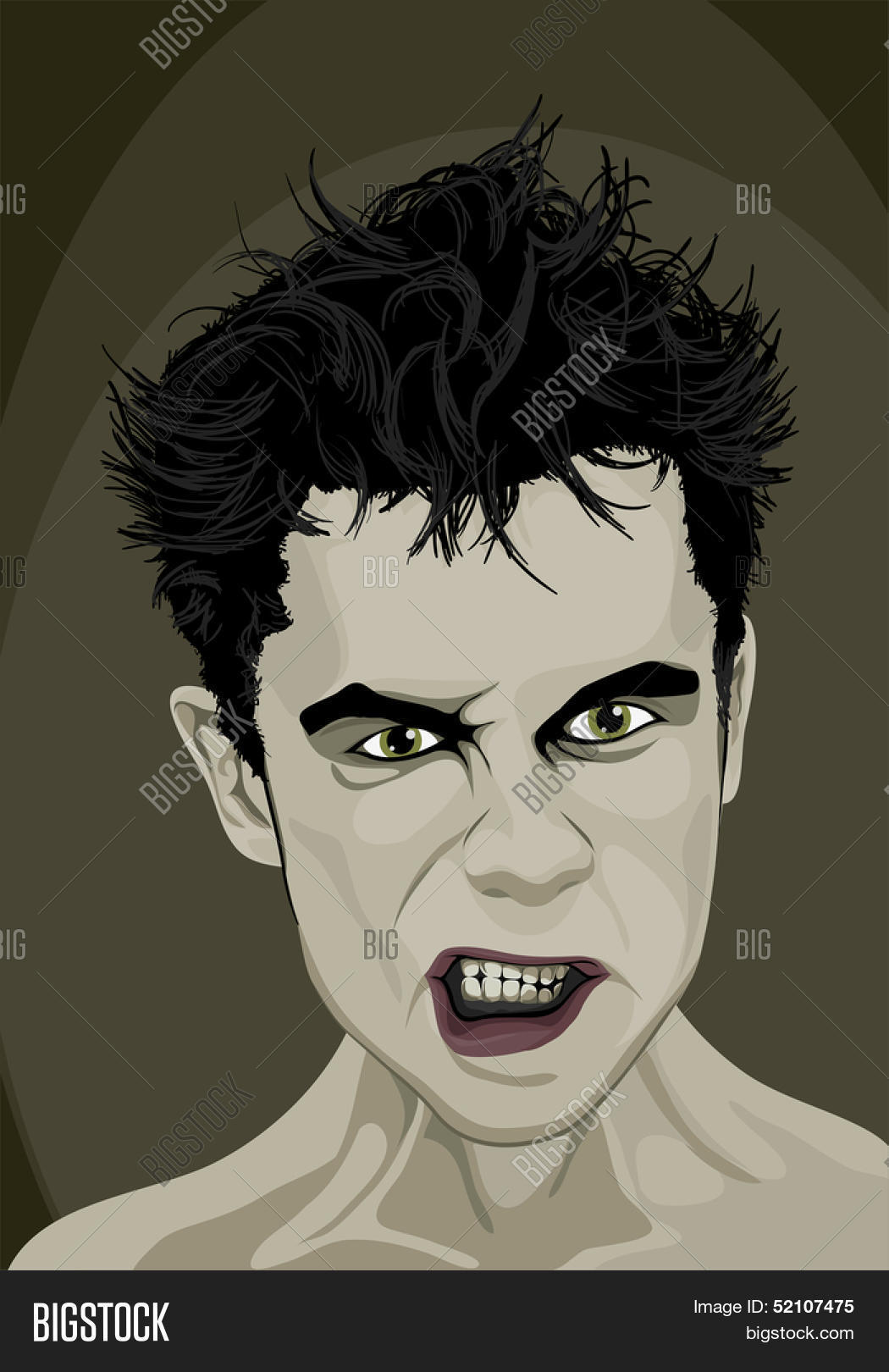 Angry Man Face Dark Vector & Photo (Free Trial) | Bigstock