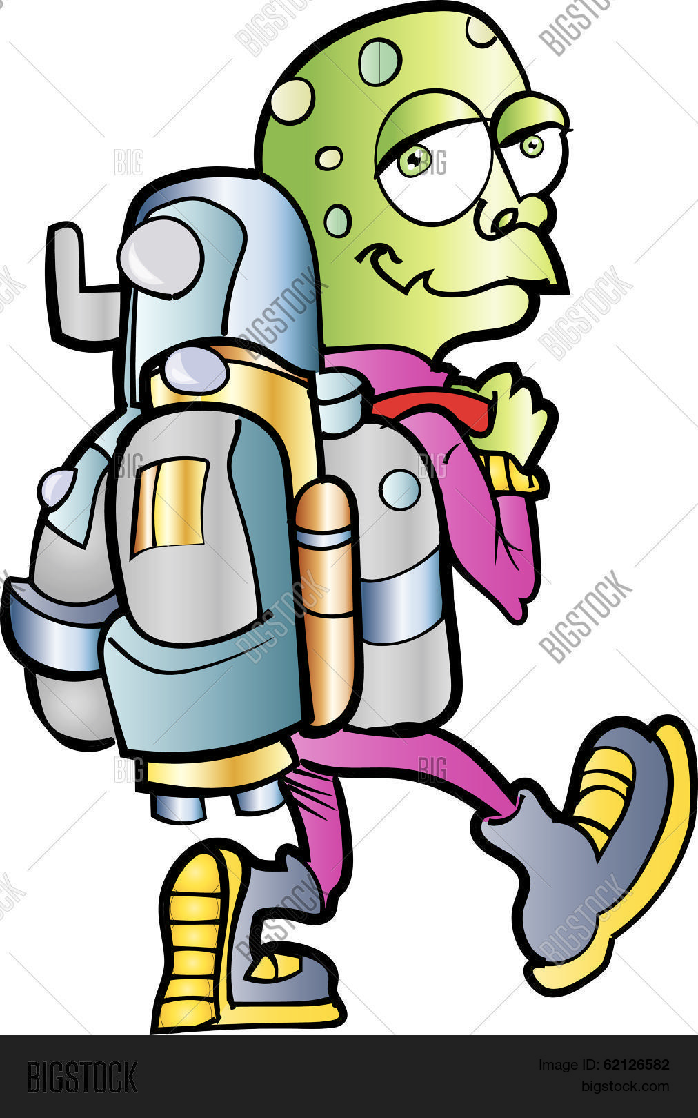Cartoon Alien Jetpack Vector & Photo (Free Trial) | Bigstock
