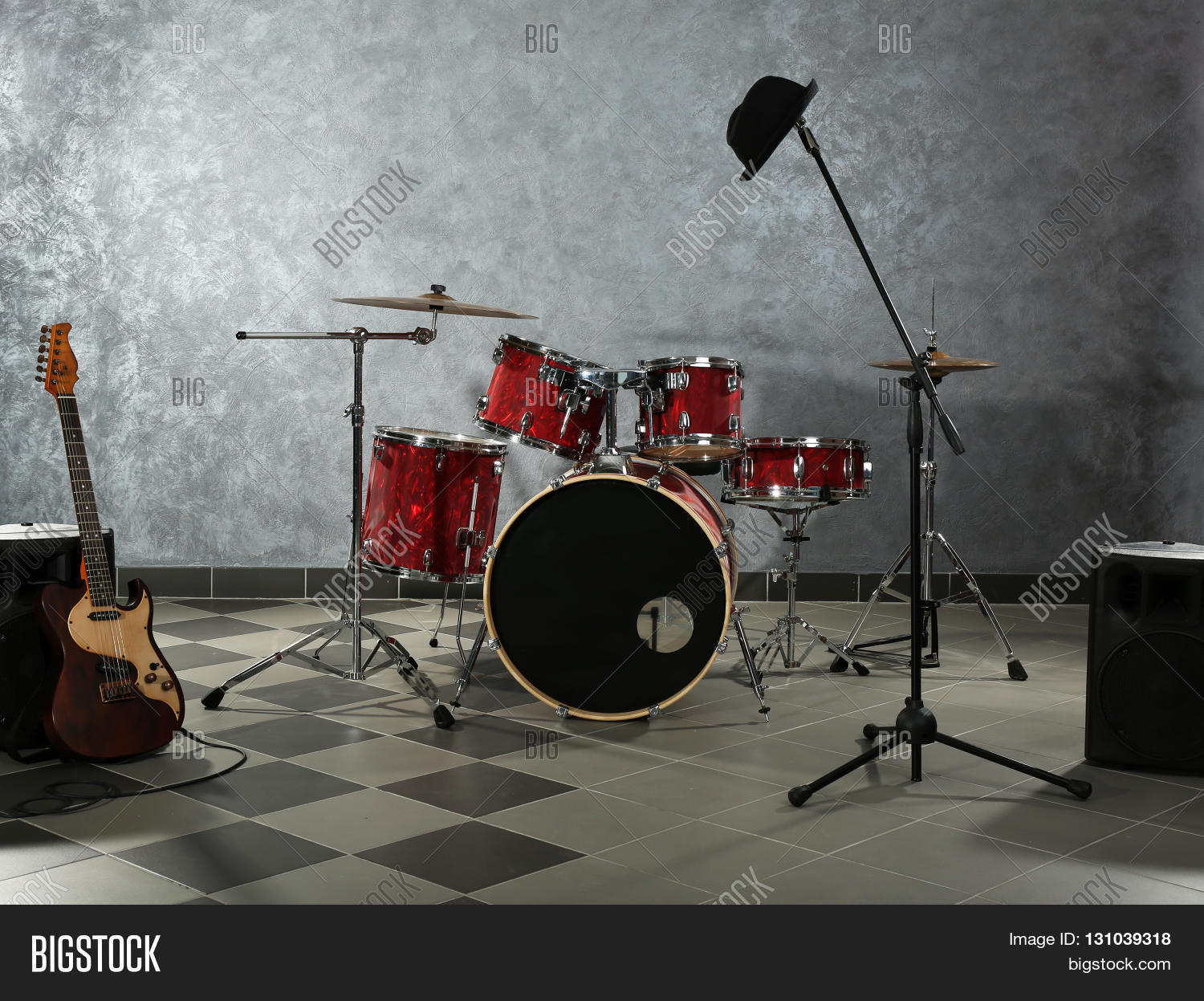 Drum Set On Brick Wall Image & Photo (Free Trial) | Bigstock