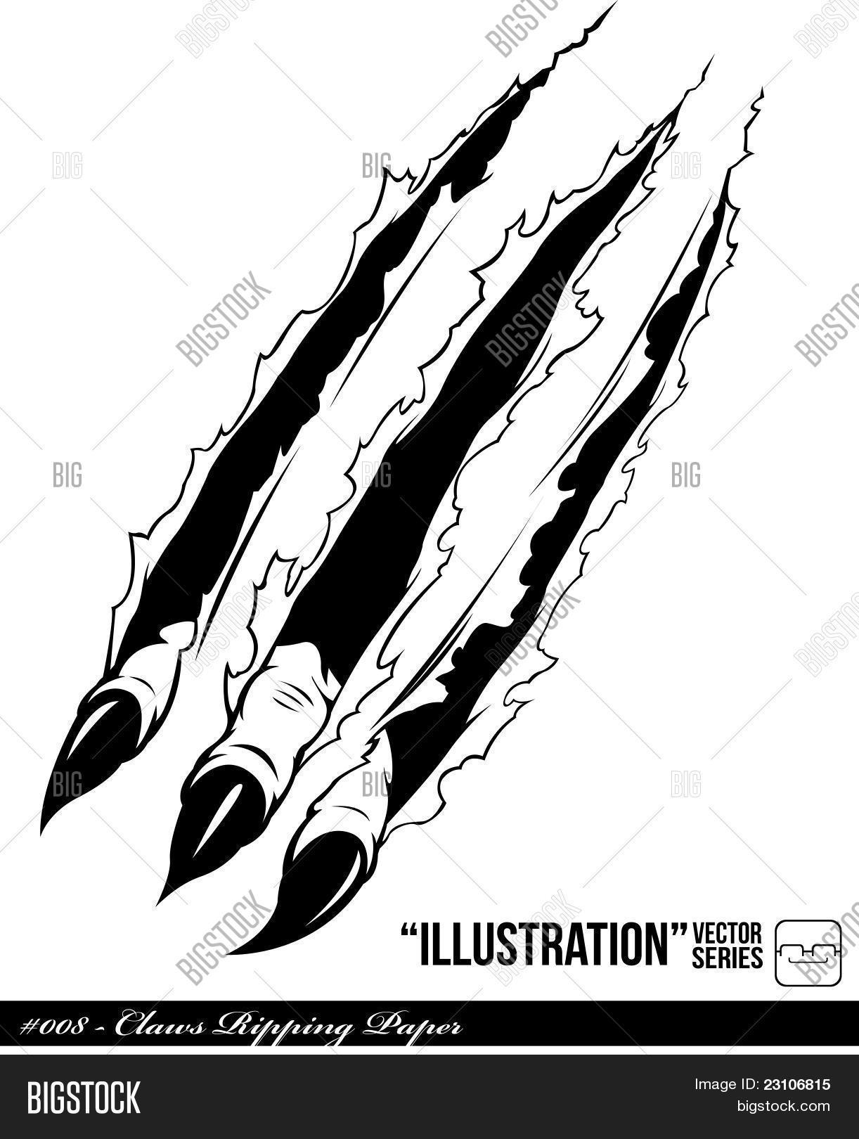 Claws Ripping Paper Vector & Photo (Free Trial) | Bigstock