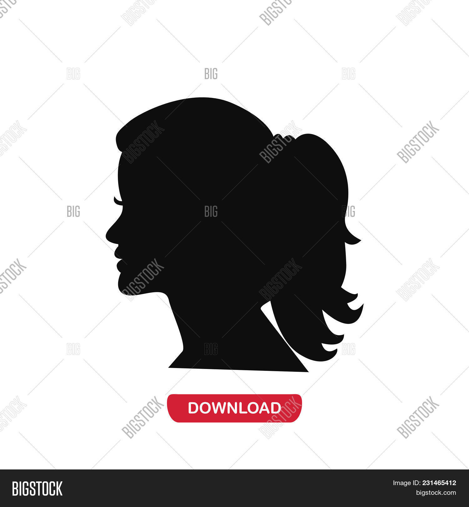 Woman Head Icon Vector & Photo (Free Trial) | Bigstock