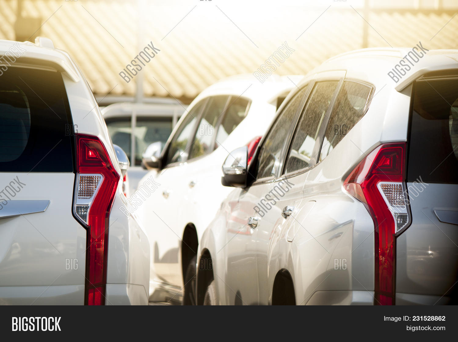 Many White Car Stop Image & Photo (Free Trial) | Bigstock