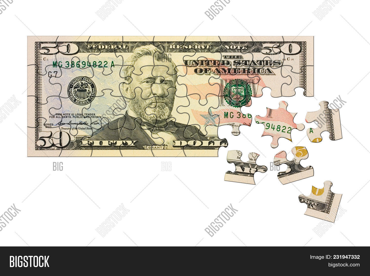 Money Puzzle Isolated Image & Photo (Free Trial) | Bigstock