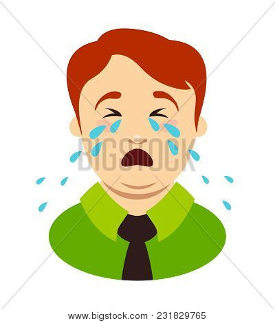 Fat Man Cries. Vector & Photo (Free Trial) | Bigstock