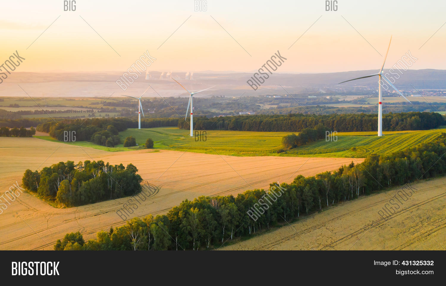 Aerial View Wind Farm Image & Photo (Free Trial) | Bigstock