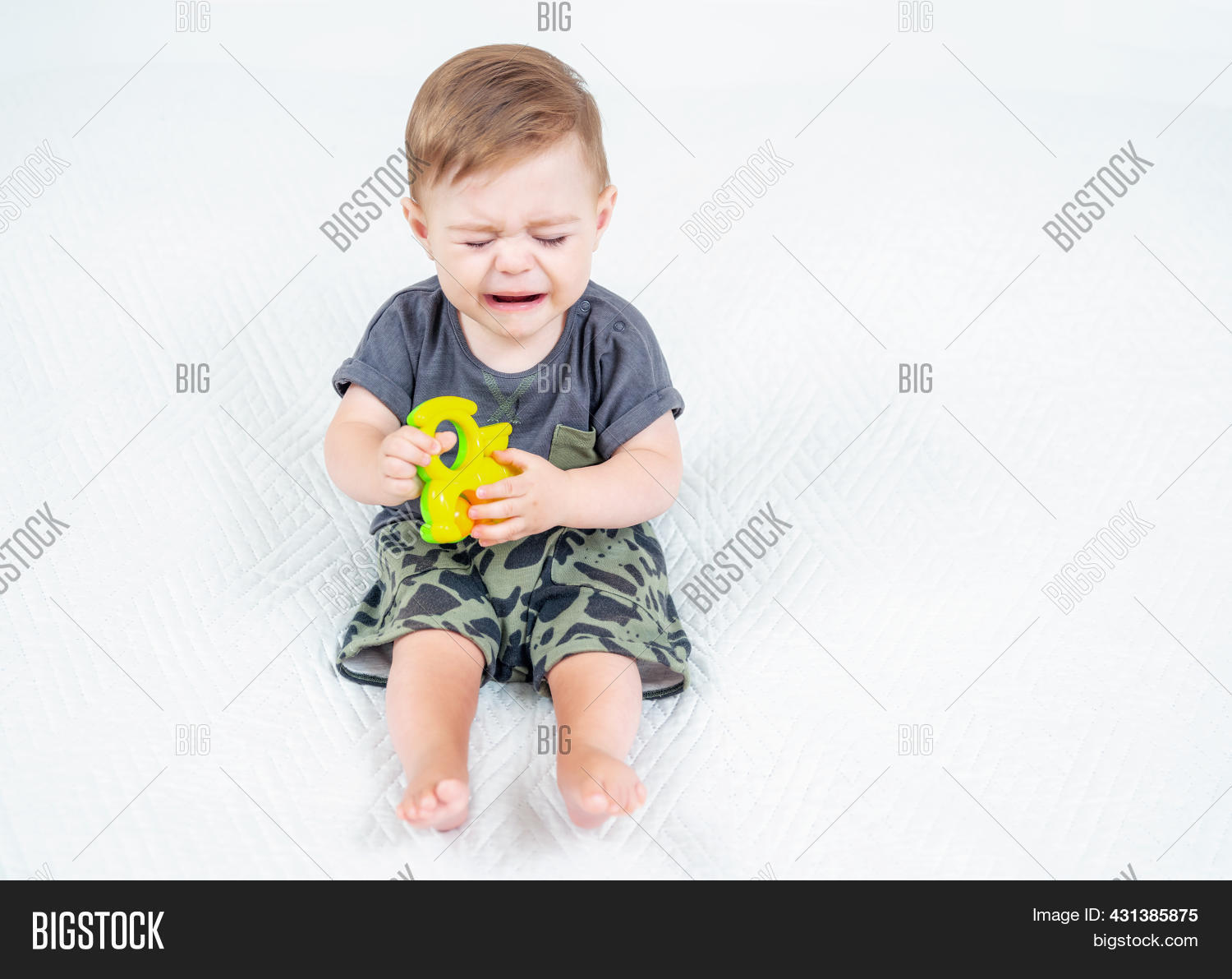 Sad Baby Boy Khaki Image & Photo (Free Trial) | Bigstock