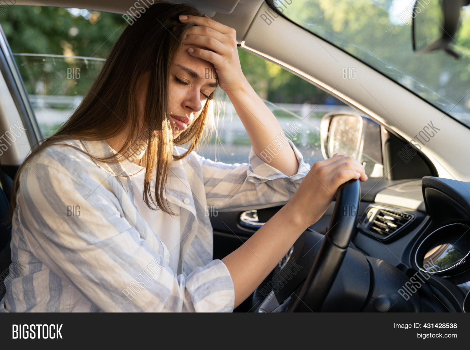 Tired Young Woman Car Image & Photo (Free Trial) | Bigstock
