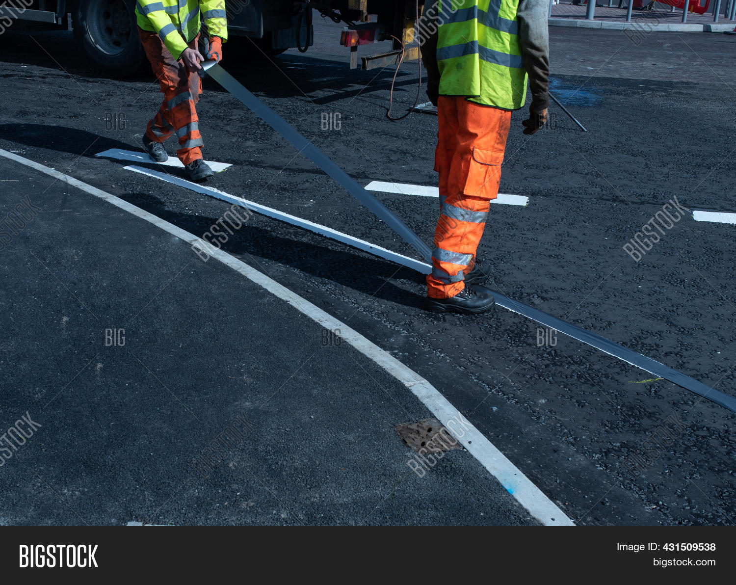 Roadworker Applying Image & Photo (Free Trial) | Bigstock