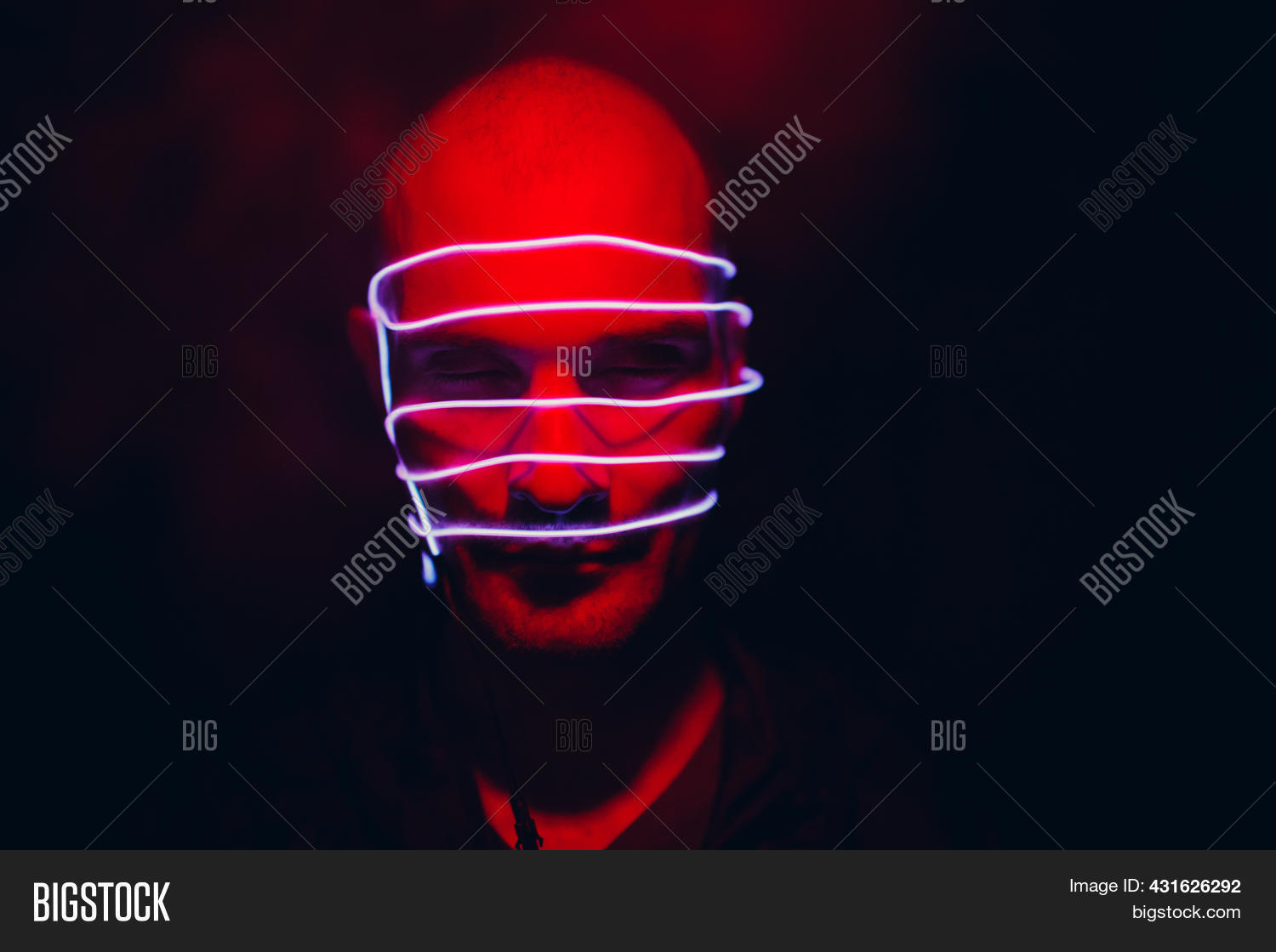 Portrait Man Neon Glow Image & Photo (Free Trial) | Bigstock