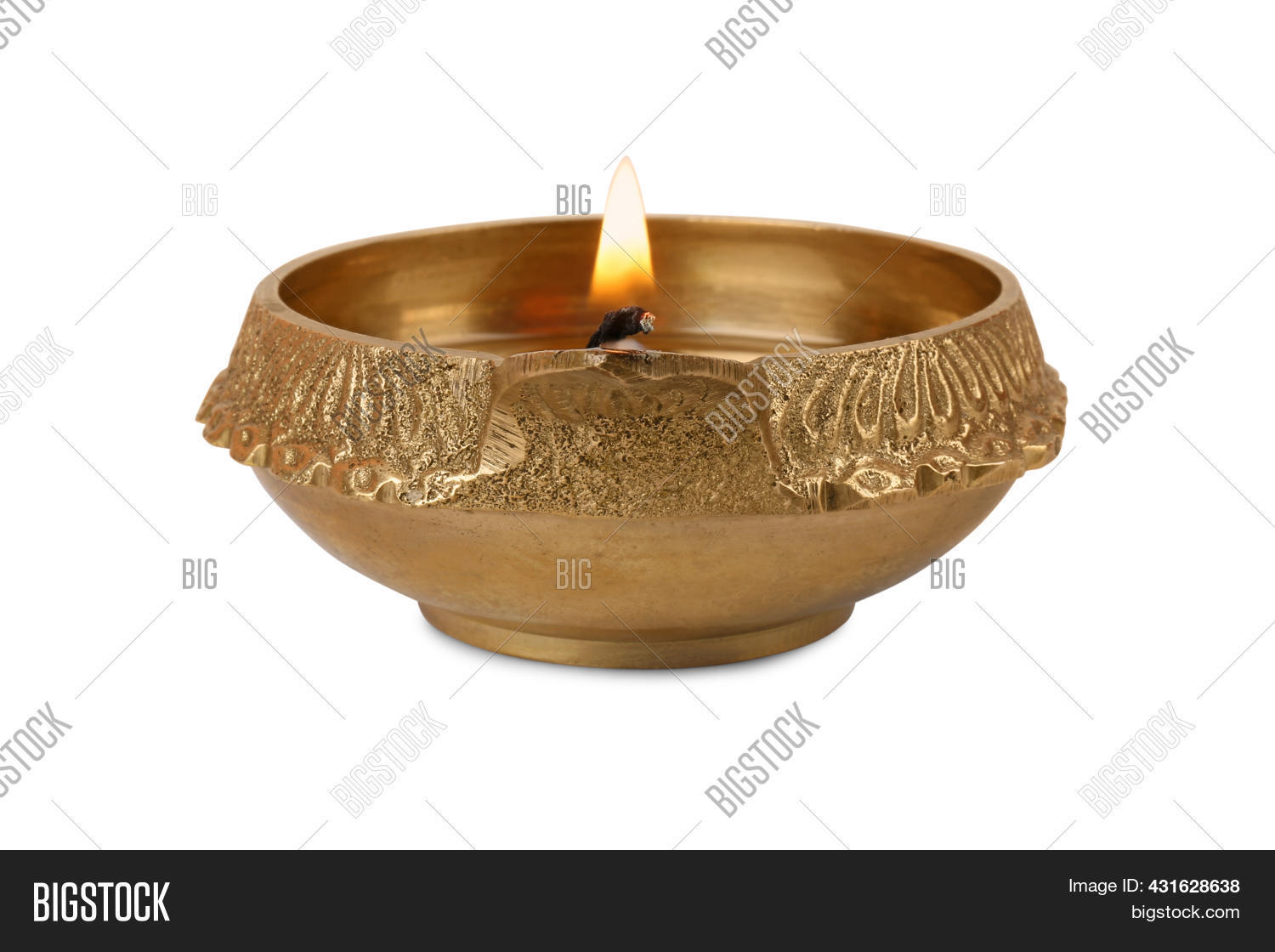 Lit Diya Lamp Isolated Image & Photo (Free Trial) | Bigstock